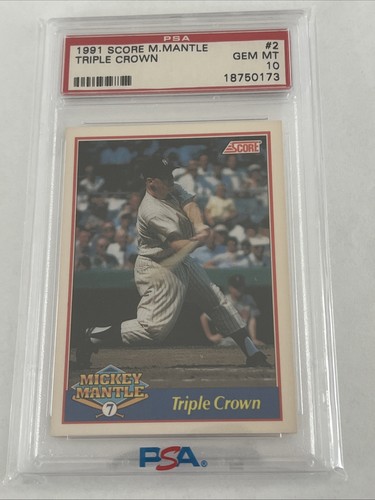 1991 Score Mickey Mantle Triple Crown Promo #2 HOF /5000 PSA 10 GEM ...