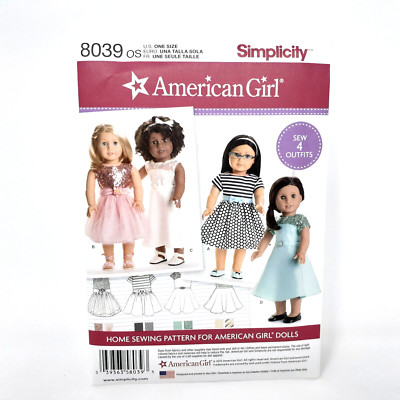 American Girl Pattern Simplicity # 8039 Dress Clothes 18" Doll Sewing ...