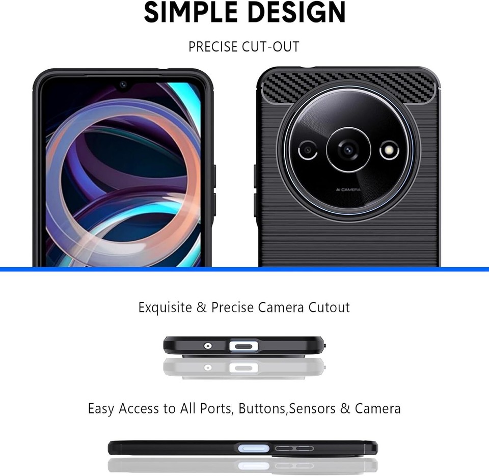 For Xiaomi Redmi A3 A3X Case, Carbon Gel Phone Cover Shockproof | eBay UK