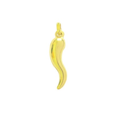 14k Yellow Gold Italian Horn Charm Small Good Luck Chili Pepper Pendant ...