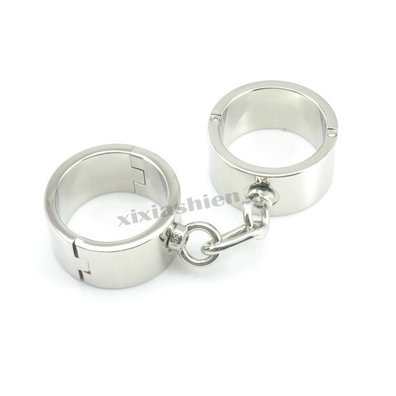 Heavy 8.5cm Dia Ankle Cuffs Stainless Steel Shackle Restraint Fetter ...