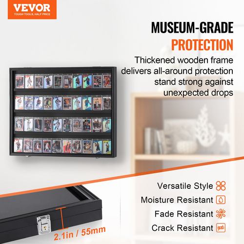 VEVOR 36 Graded Sports Card Display Case | Baseball Card Display Frame ...