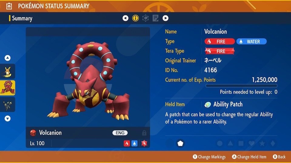 VOLCANION SHINY ALPHA 6IV & EV • Custom OT Pokemon Scarlet and Violet ...