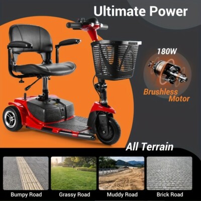 3 Wheel Folding Mobility Scooter Electric Powered Mobile Wheelchairs ...