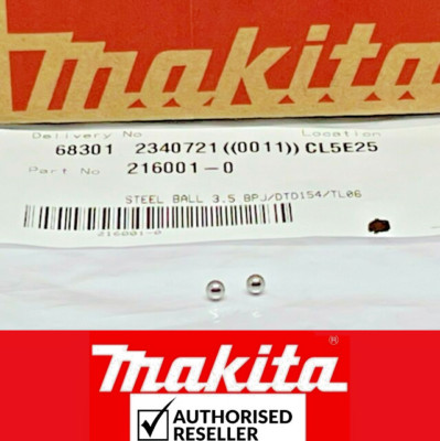 2X Makita 3.5mm Steel Ball Bearing 216001-0 FOR TD001G TD002G TD127D ...