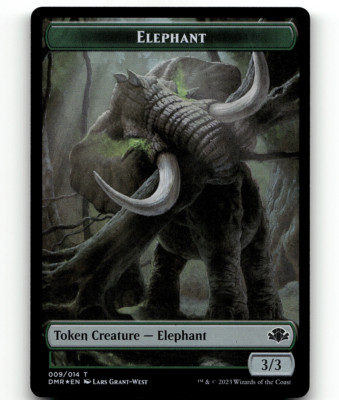MTG Elephant Saproling Double-sided Token FOIL Dominaria Remastered ...