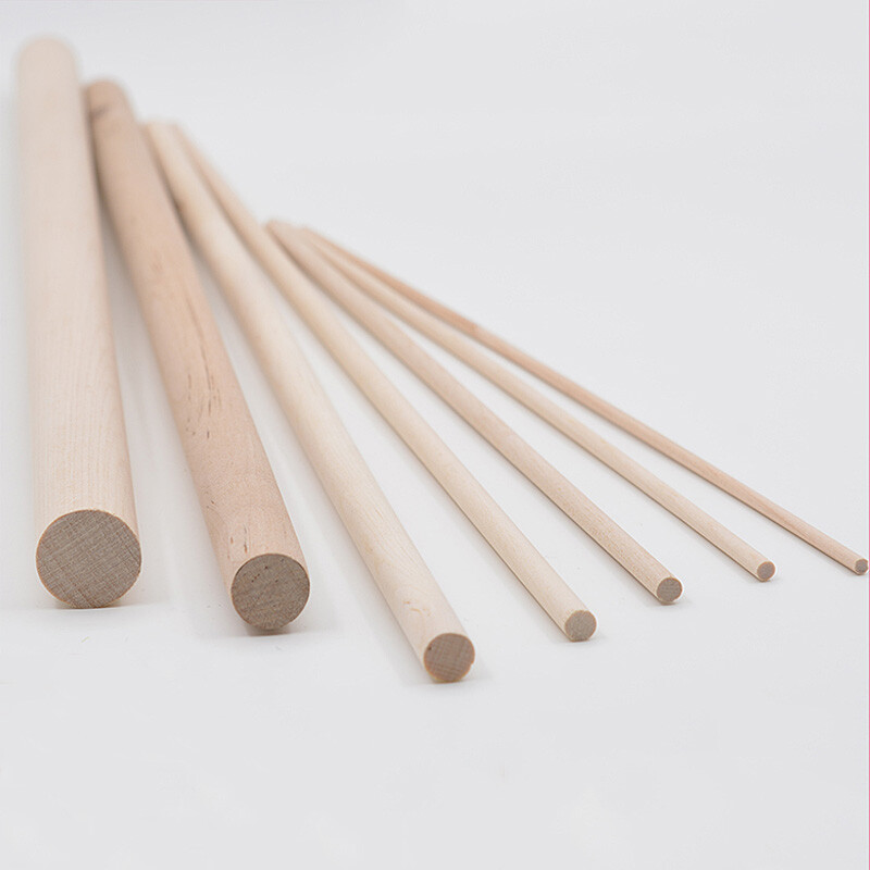 10Pcs Round Wood Sticks Paulownia Rod Strip Model DIY Craft Making Kids ...
