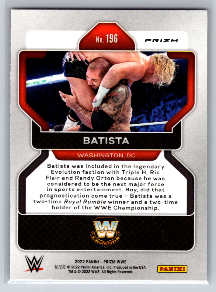 Batista 2022 Panini Prizm WWE Red White Blue Prizm #196 Legend | eBay