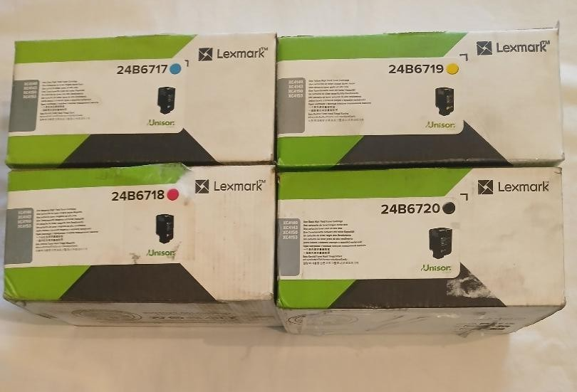 Set of 4 Lexmark 24B6717 24B6718 24B6719 24B6720 XC4140 XC4150 High ...