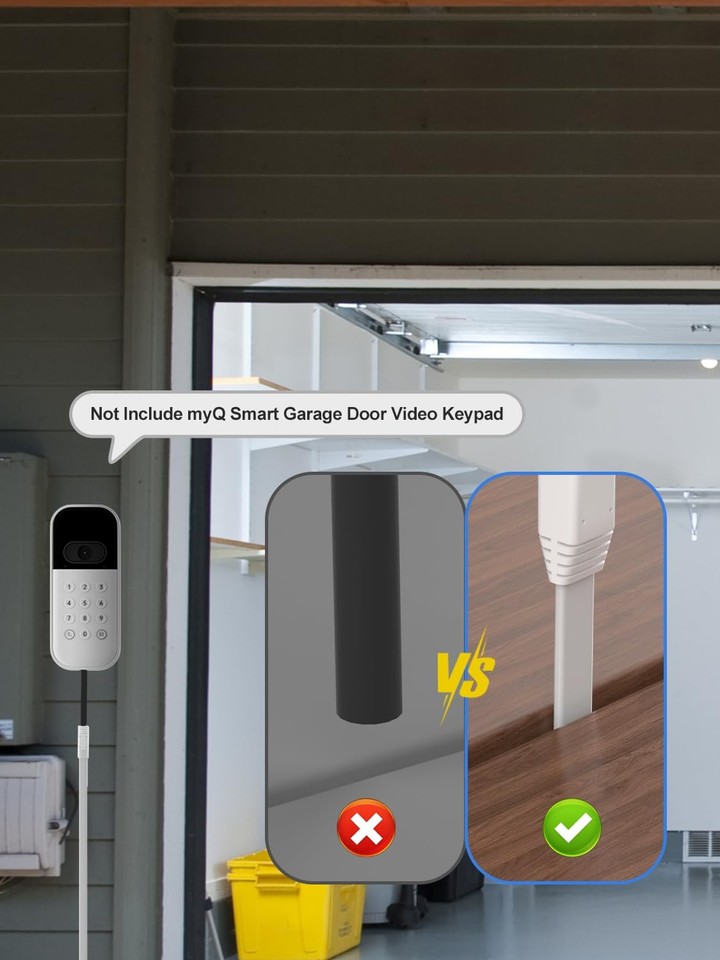 20ft/6m Outdoor Power Cable & Adapter for myQ Smart Garage Door Video ...