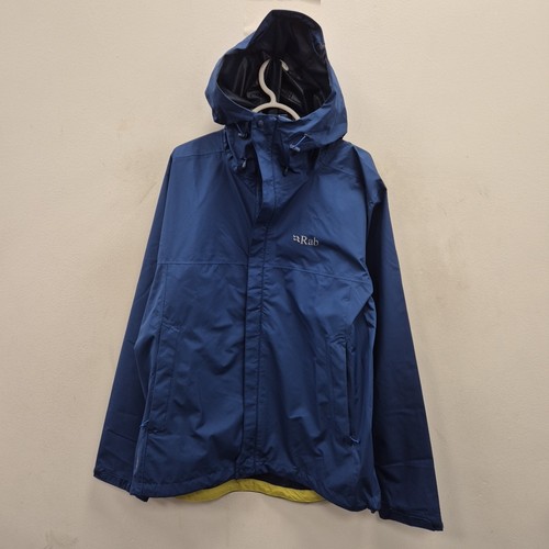 Rab Downpour Eco Pertex Shield Lightweight Waterproof Rain Blue Coat ...