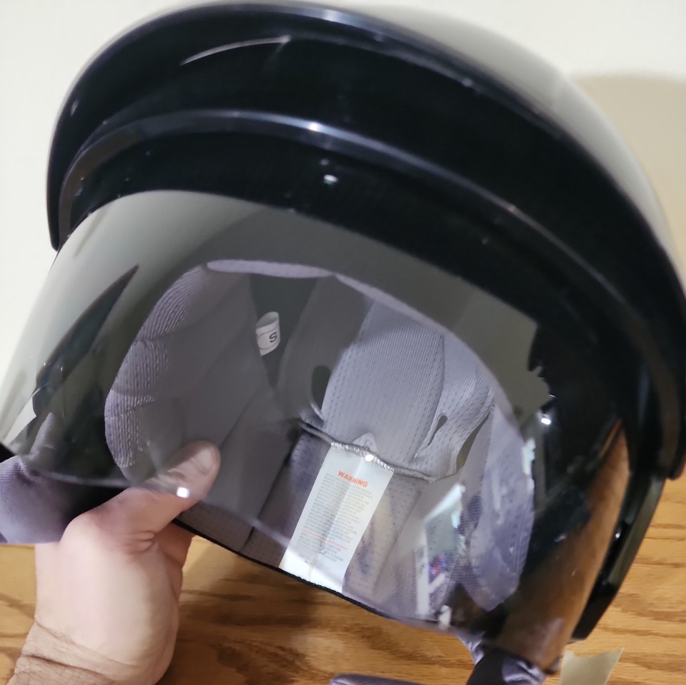 HJC IS-2 Half Shell Motorcycle Helmet DOT Small • Black W/ Visor•Floral ...