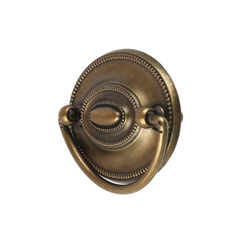 4 Pcs Furniture Dresser Pull, Antique Brass Bail Drawer Pull Oval Drop ...