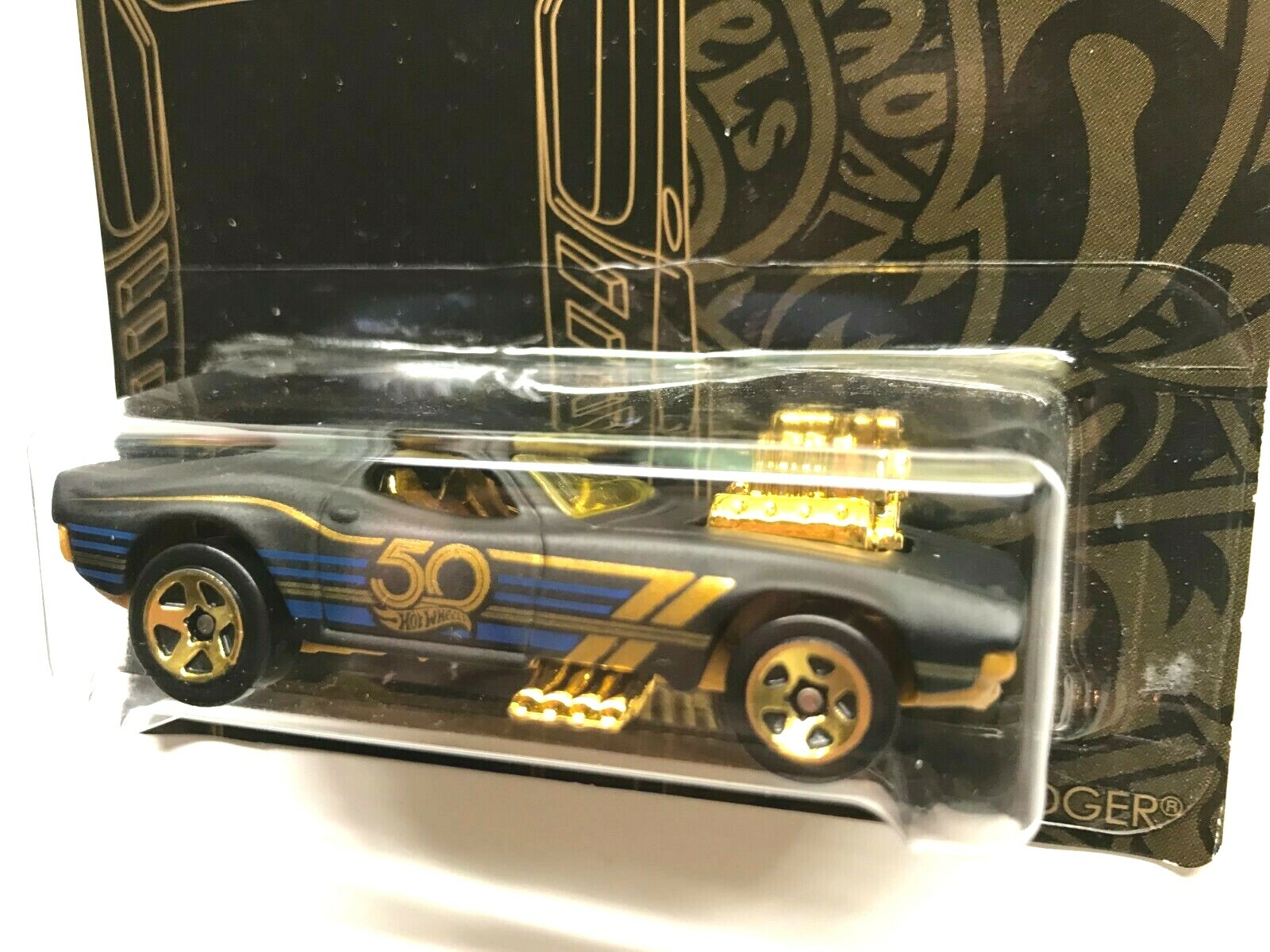 2017 HOT WHEELS 50th ANNIVERSARY RODGER DODGER CAR 3-6 BLACK AND GOLD ...