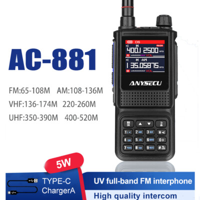 ANYSECU AC-881 AM Air Band Radio with NOAA Weather Alert 5W 6 Band ...