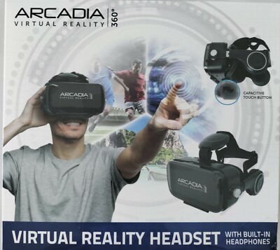 ARCADIA VIRTUAL REALITY HEADSET 360 - Smartphone VR Simulator - NIB ...