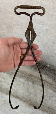 Lawyer Gift Antique NEW STATE ICE CO. Steel Ice Block Tongs OKLAHOMA V ...