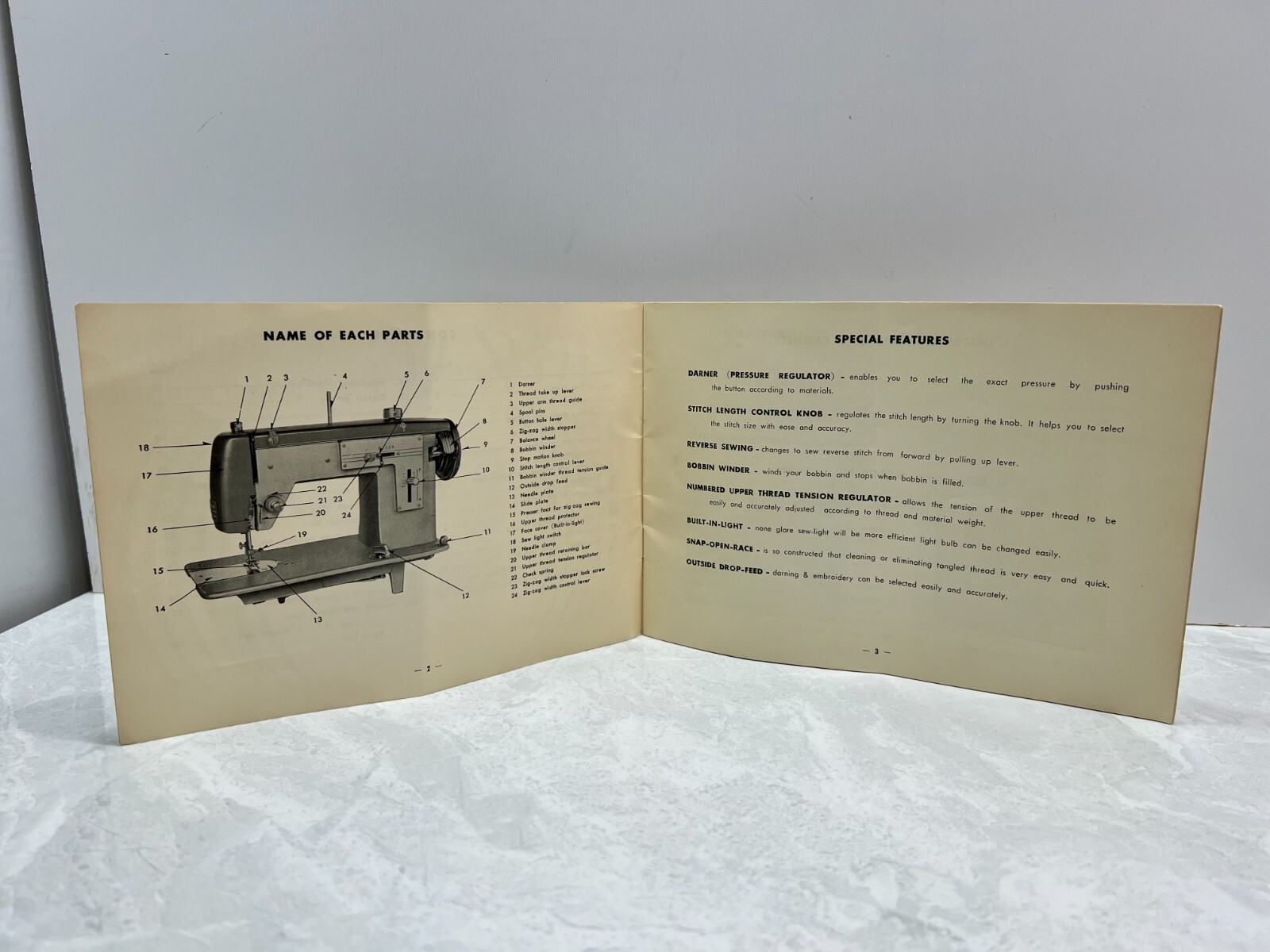 Original Elgin Zig Zag Sewing Machine Instructions Manual User Guide ...