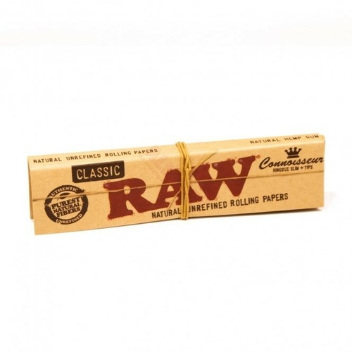Genuine RAW Connoisseur Classic King Size Rolling Papers + Tips Filters ...