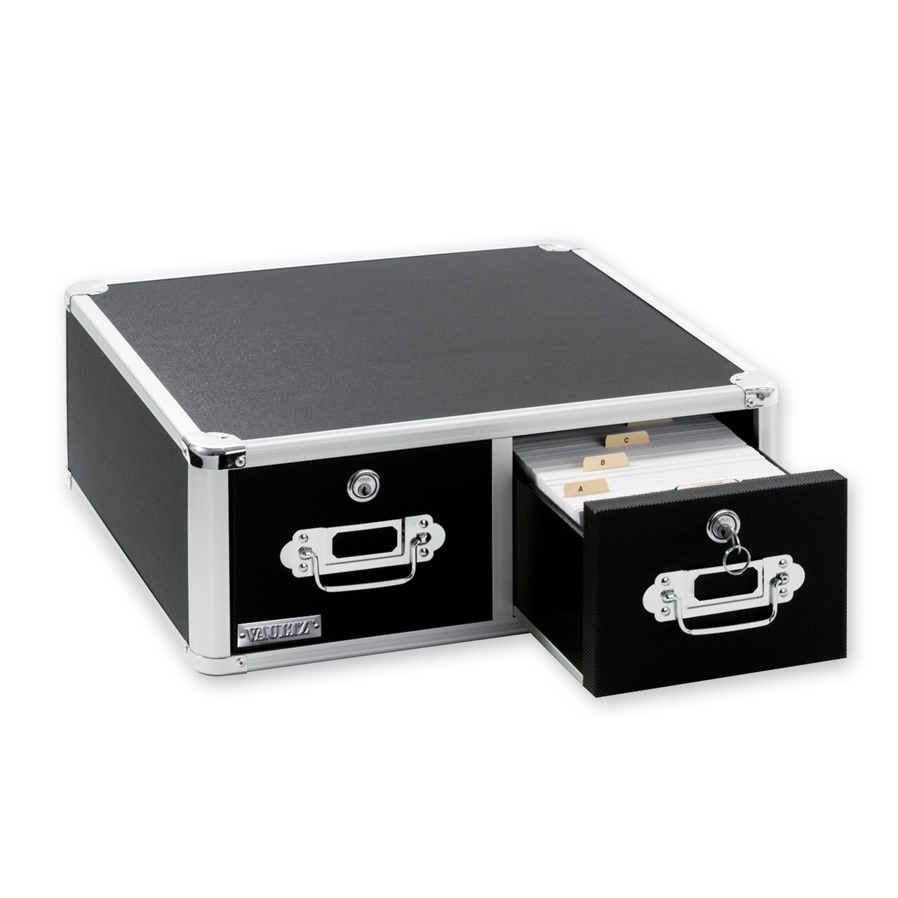 Locking 5x8 Index Card File Cabinet, Two Drawer, Black | eBay