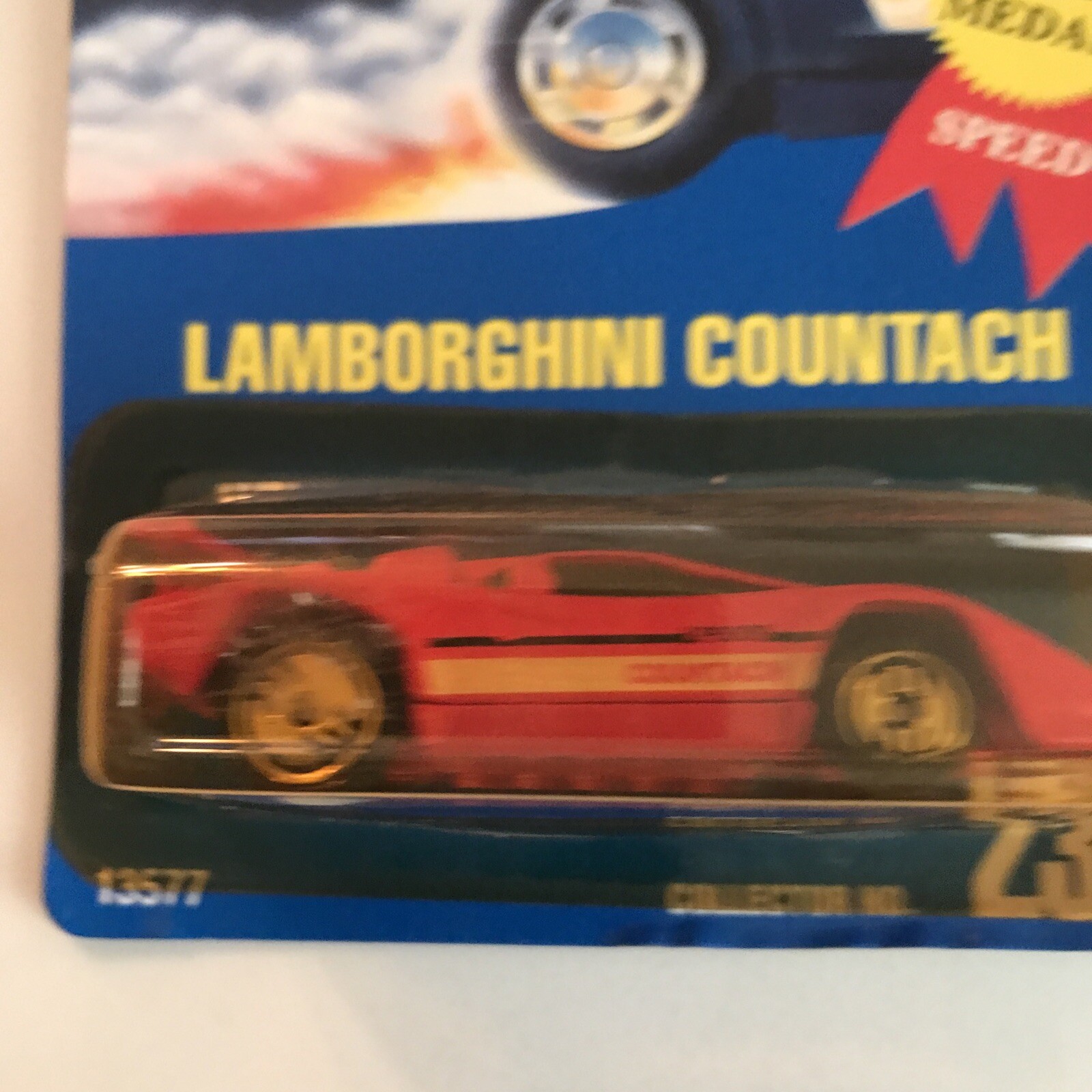 Lamborghini Countach Red HOT WHEELS CARD COLLECTOR # 232 (1991) Gold ...
