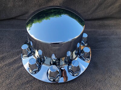 Chrome Dome Axle Cover Hub Cap Kit 33mm Thread on Lug Nuts United ...