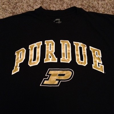 Purdue Boilermakers Men's Large Black Short Sleeve Tee Shirt w/ Gold ...