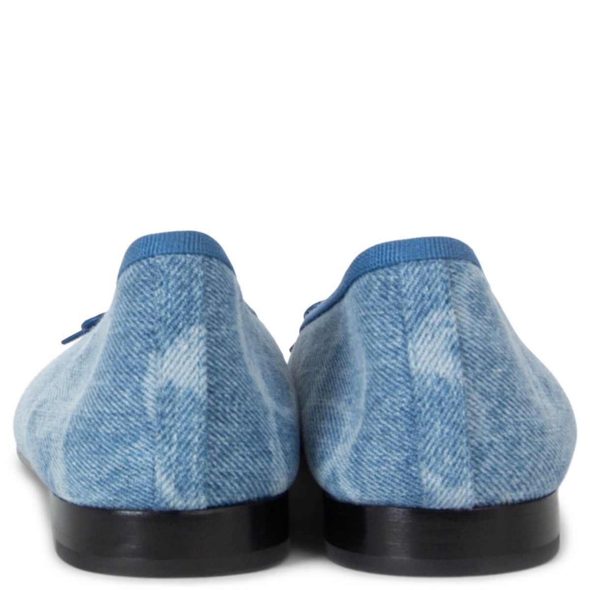 71258 auth CHANEL light blue 23B CC PRINTED DENIM Ballet 71258 auth CHANEL light blue 23B CC PRINTED DENIM Ballet