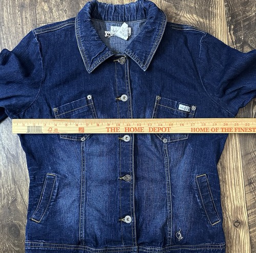 VTG YK2 women’s Baby Phat Embroidered Denim Jean Jacket XL Logo | eBay