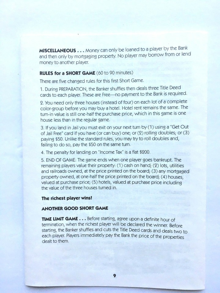 Monopoly The Simpsons Edition Rules Booklet 2001 Rule Book | eBay