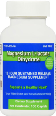 MAGNESIUM L-LACTATE DIHYDRATE 84 MG SR CAPLETS 100CT | eBay UK