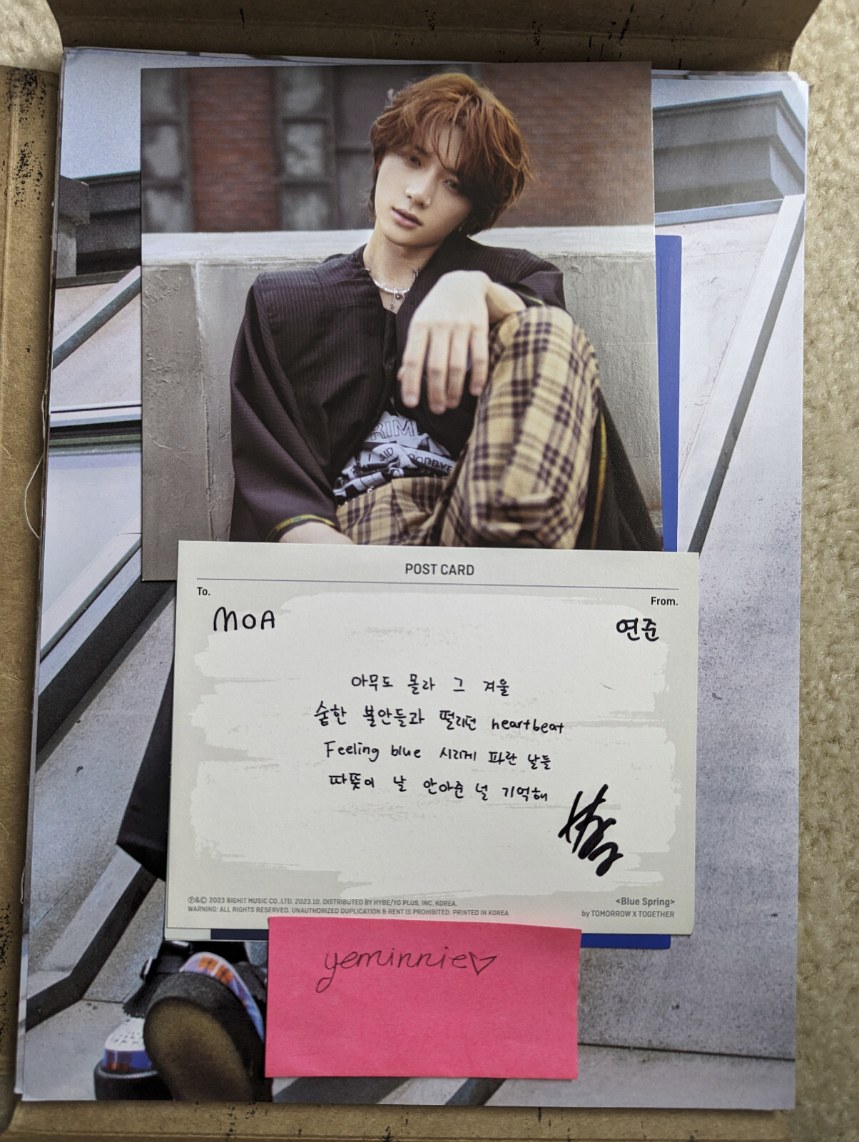 TXT Freefall Album Soobin Yeonjun Beomgyu Autographed Signed Card ...