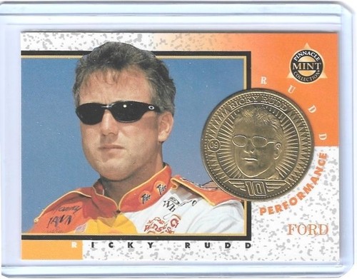 AWESOME 1998 PINNACLE MINT RICKY RUDD BRASS COIN & CARD #9 ~ NASCAR ...