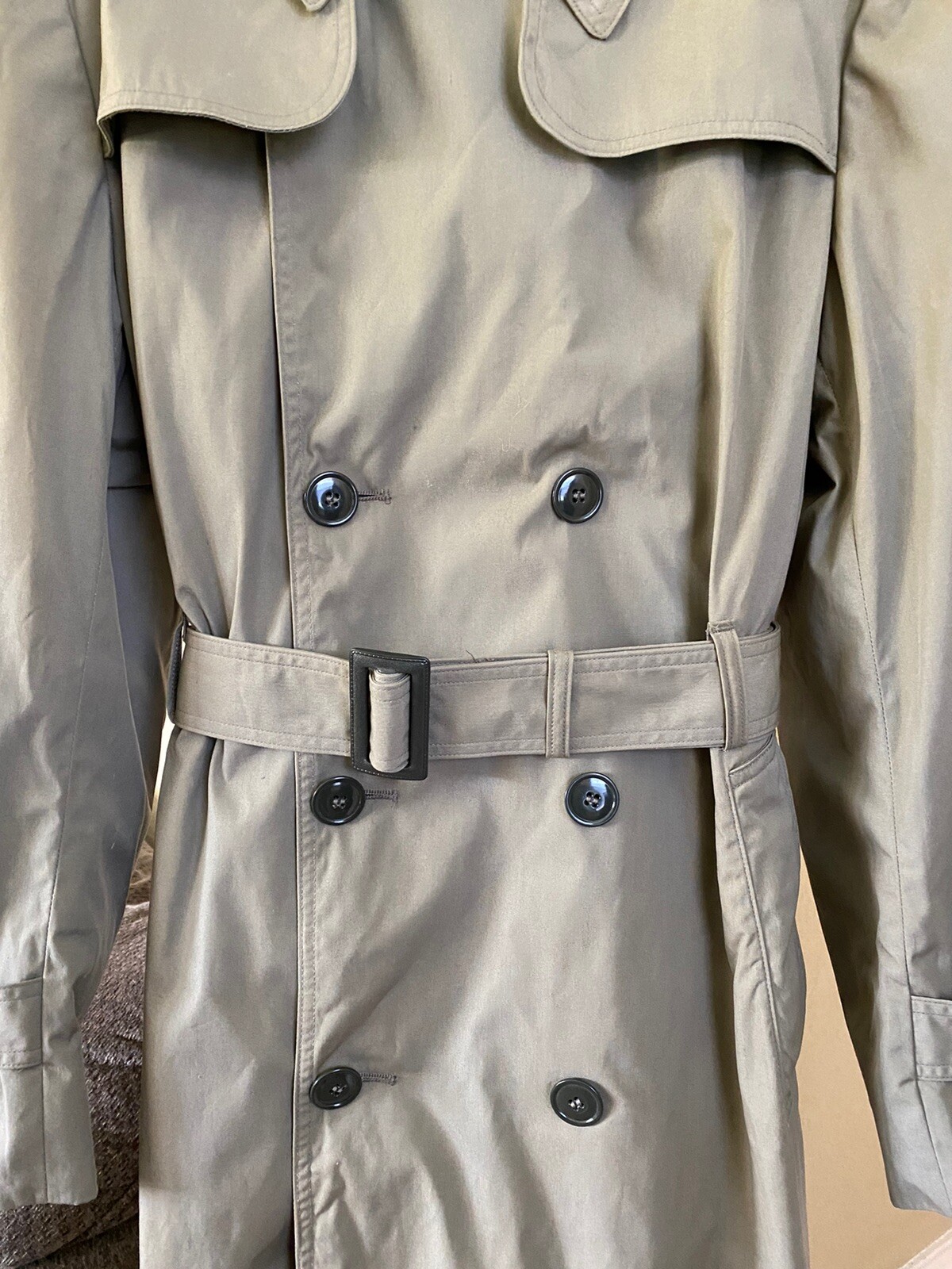 USMC All Weather Coat Long Trench Military Issue Mens 42L Large Green ...