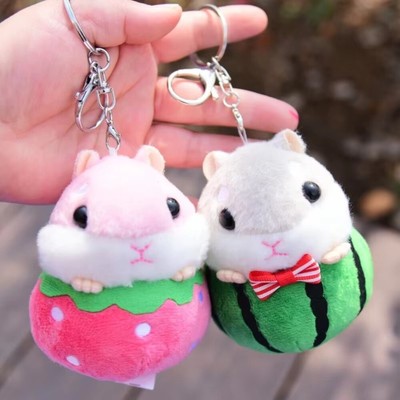 Cartoon Hamster Key Chains Plush Bag Hanging Pendant Cute Hamster ...