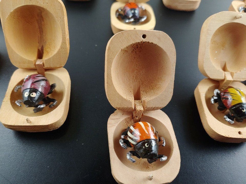 Handmade Bug In A Box Gag Toy Gift Moving Legs Novelty Bug in a nut ...