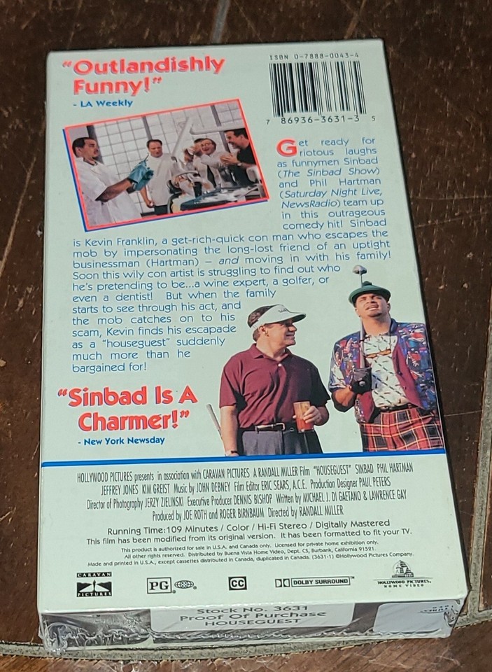 Houseguest (VHS, 1995, Hollywood Pictures) Sinbad/Phil Hartman! | eBay