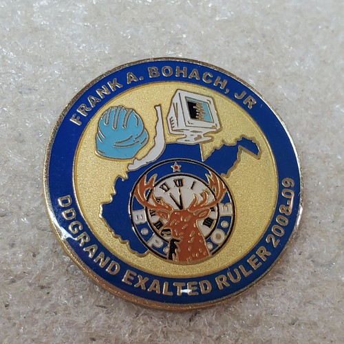 BPOE Frank A Bohach Jr Elks Lodge Logo Hat Pin Back D.D.G.E.R 2008-2009 ...