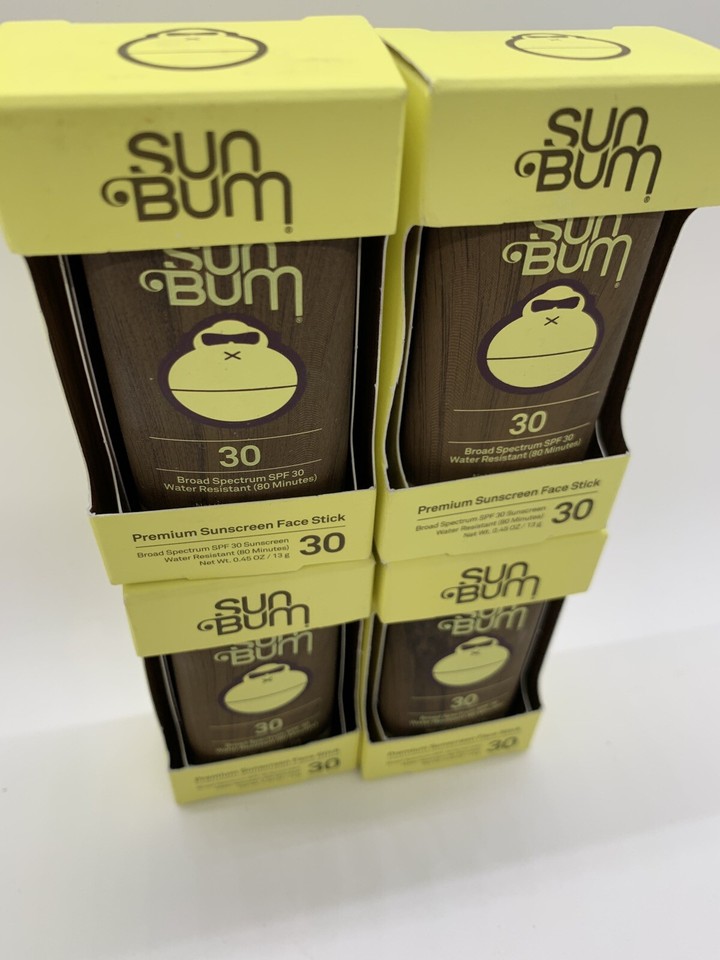 4 Packs Sun Bum Premium Sunscreen Face Stick SPF 30 0.53 oz Ea Exp 3/ ...
