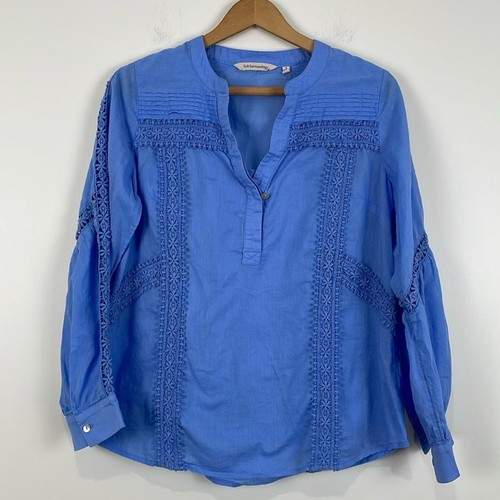 Soft Surroundings Blouse Size Small Cornflower Blue Layered Peasant Top ...