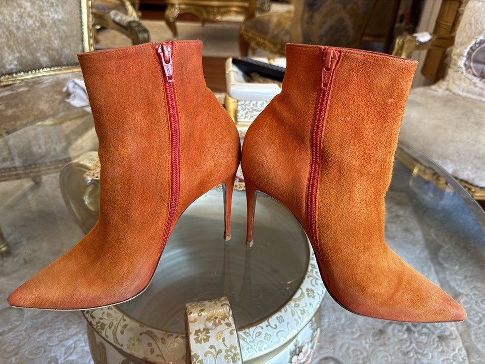 Christian Louboutin So Kate Booty 100 ankle boot bootie Suede Orange ...