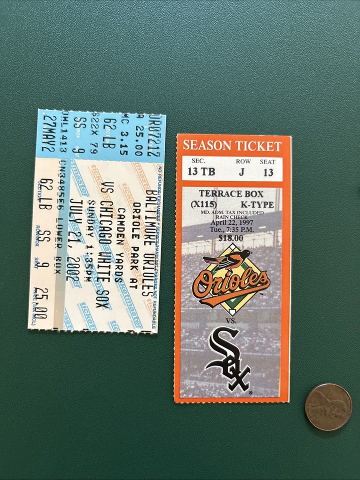 FRANK THOMAS HR's WHITE SOX ticket stub lot ALBERT BELLE HR BARTOLO ...