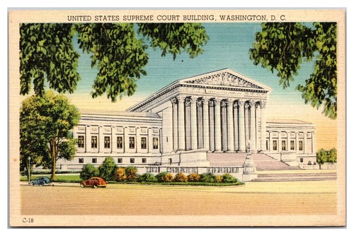Supreme Court Building Washington D.C Vintage Car Cass Gilbert Trees ...