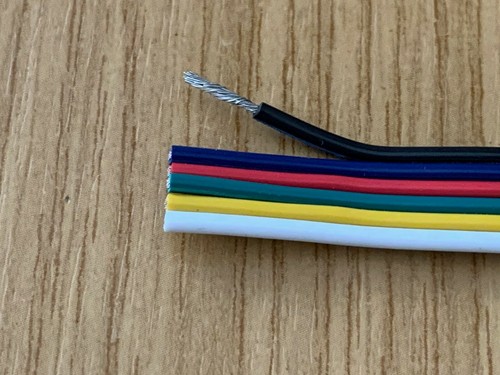 RGB+CCT 6-Core AWG20 0.52mm² LED Strip Cable Wire Extension RGB CW ...