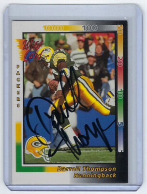 1992 PACKERS Darrell Thompson signed card Wild Card #50 Autographed ...