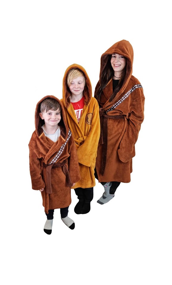 Kids Star Wars Robe Unisex Jedi Chewbacca Novelty Wrap Dressing Gown ...
