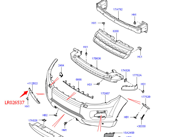FRONT LEFT Bumper Lower Air Deflector LR026537 For Land Range Rover ...