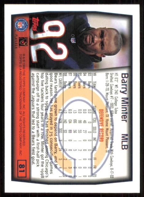 1999 Topps - #81 Barry Minter for sale online | eBay