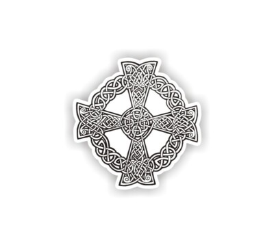 Cornish White Celtic Cross Sticker 95mm x 95mm Decal Stickers Car Van ...
