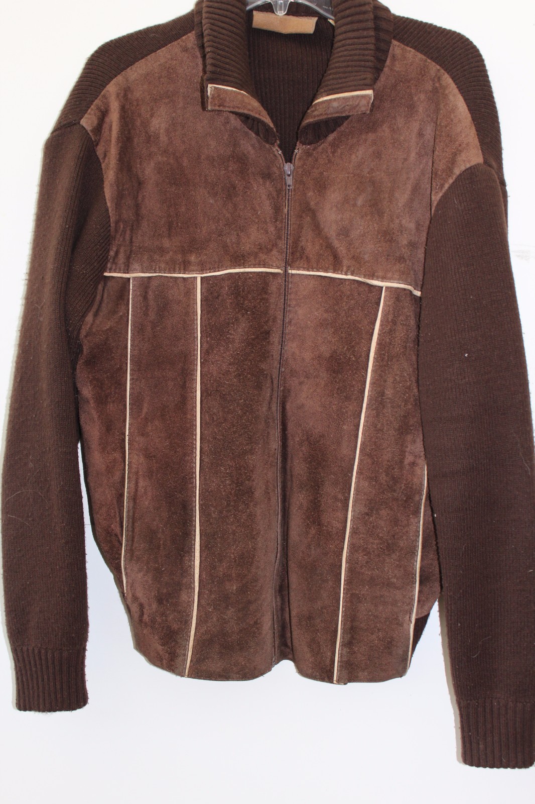 Vintage ANDERSON LITTLE Brown Leather Sweater Sz XL L… - Gem